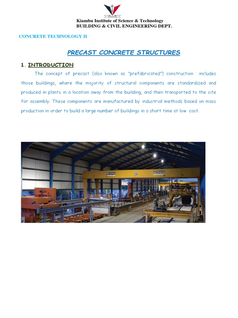 Conc Tech. Ii - Precast Conc. Structures | PDF | Prestressed Concrete | Precast Concrete