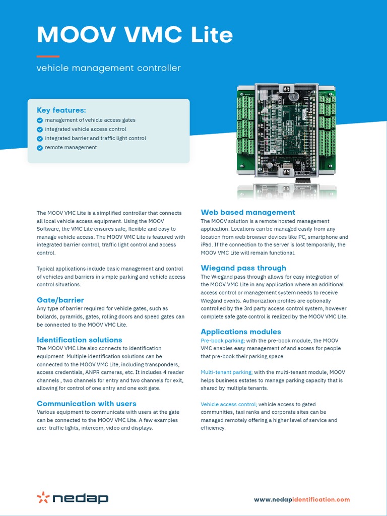 MOOV VMC Lite - Datasheet - EN - v5.1 | PDF | Access Control ...