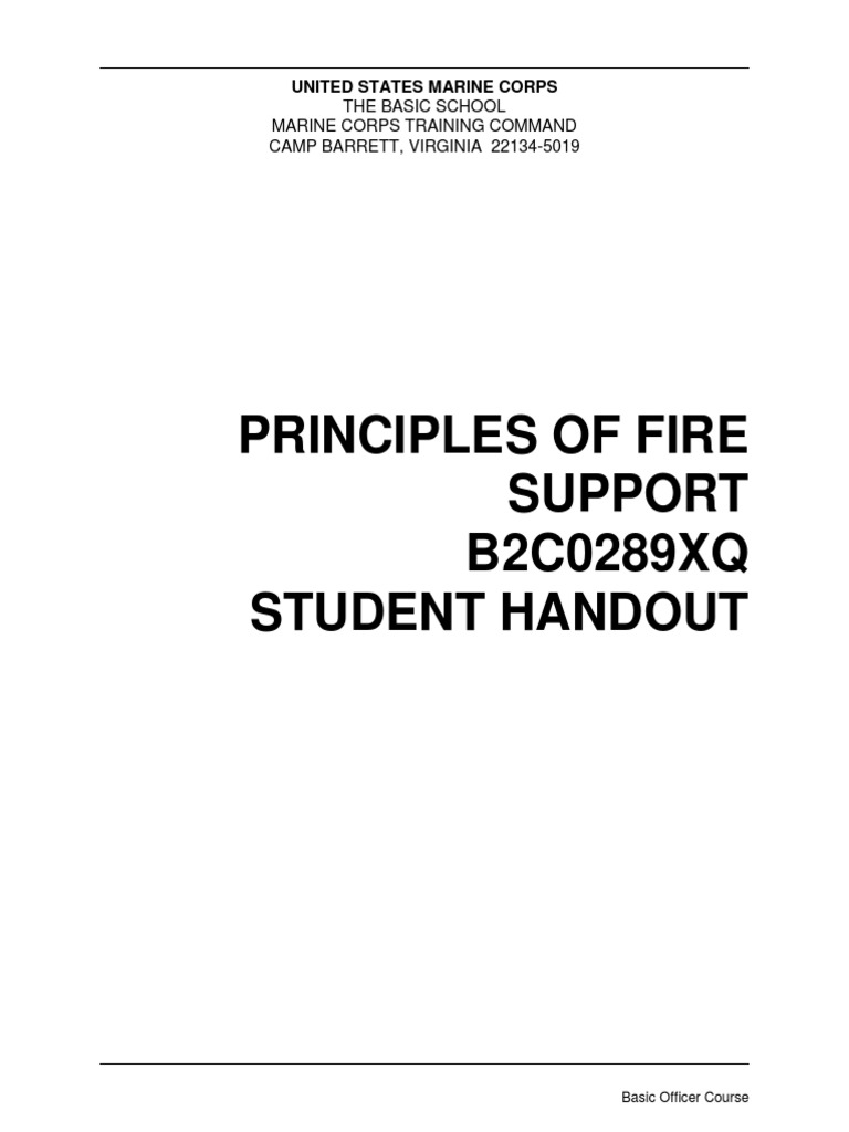 USMC FIRE SUPPORT HANDBOOK | PDF | Artillery | Mortar (Weapon)