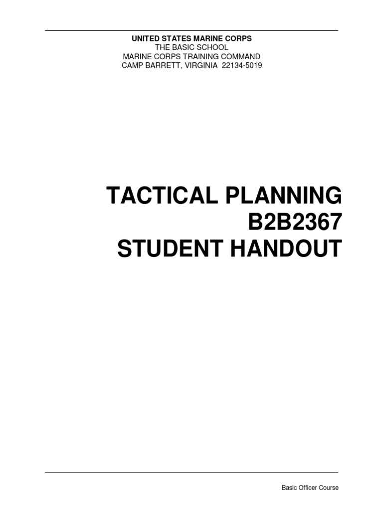 Tactical Planning in Marine Corps Operations | PDF | Reconnaissance ...