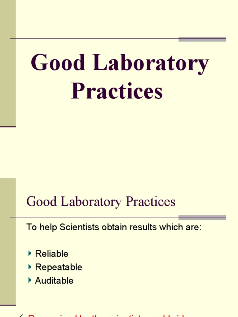 Good Laboratory Practices | PDF