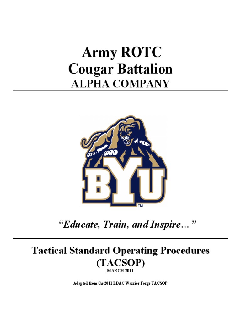 ROTC Tactical SOP for Infantry Units | PDF | Platoon | Risk