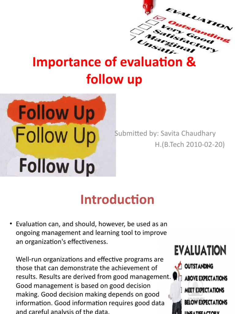 Evaluation and Follow-Up in Business | PDF | Evaluation | Entrepreneurship