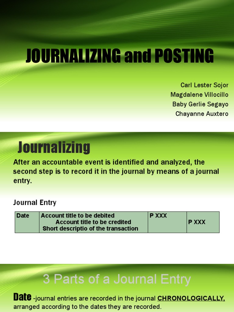 Journalizing and Posting Basics | PDF | Debits And Credits | Money