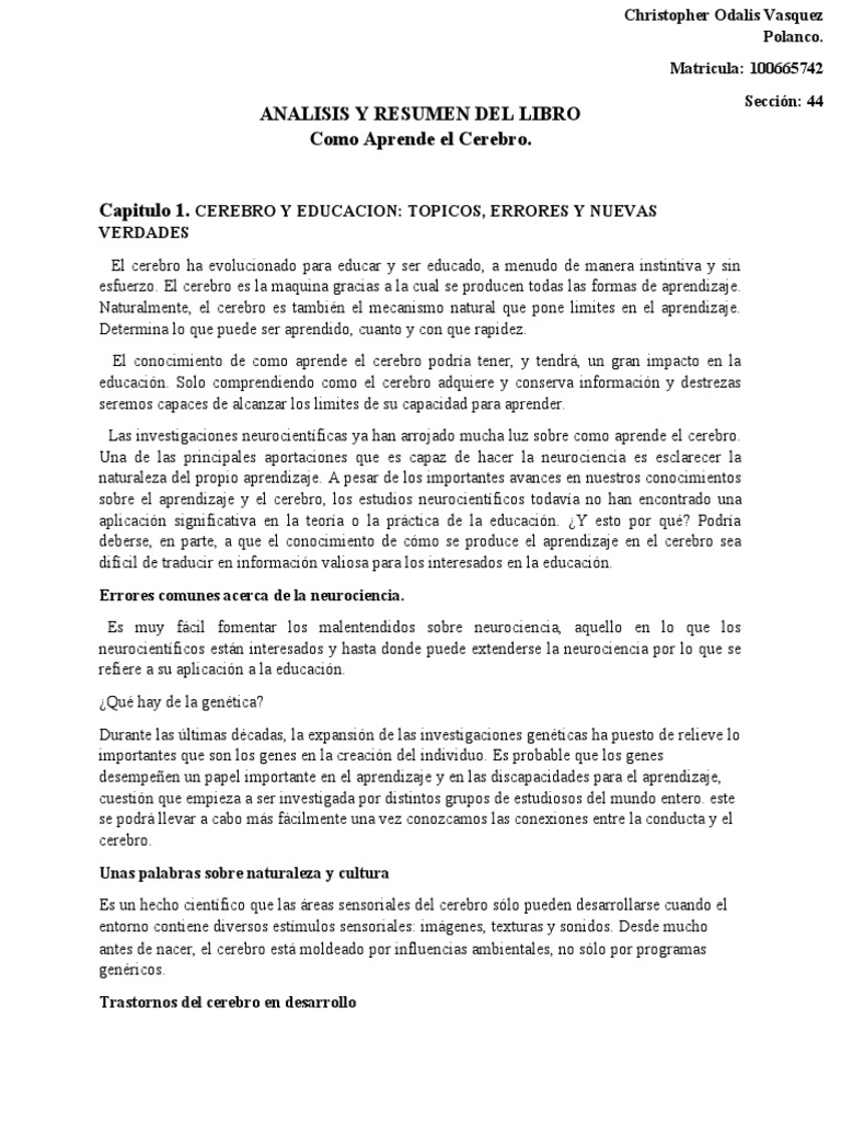 Analisis y Resumen Del Libro | PDF | Desorden hiperactivo y deficit de ...