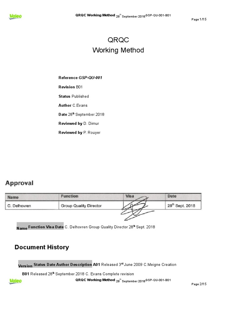 8 QRQC Working Method | PDF | Reliability Engineering | Logistics