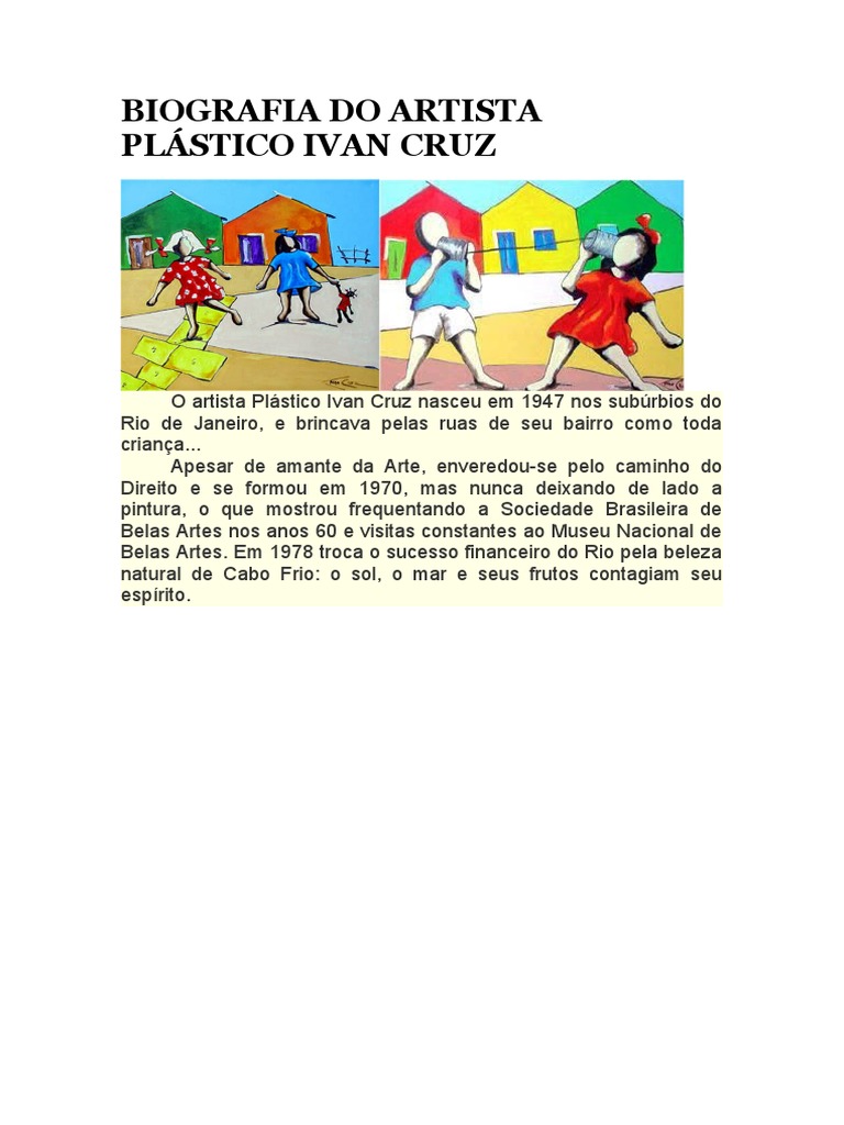 Biografia Do Artista Plástico Ivan Cruz | PDF