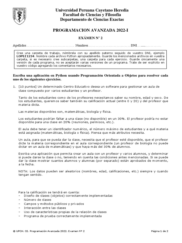 Exam2 2022 I | PDF | Archivo de computadora | Python (lenguaje de ...