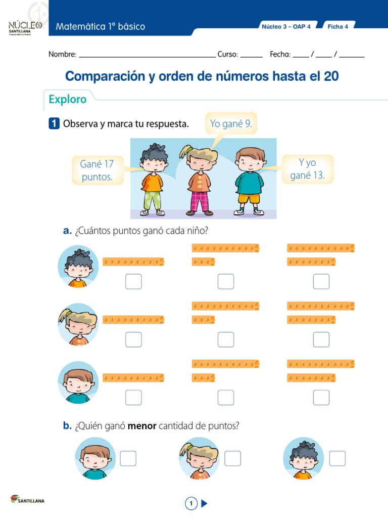 Comparación y Orden 20 | PDF