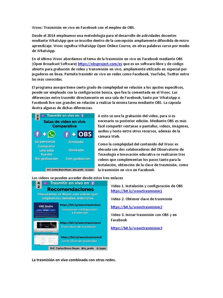 Wooc Trasmision en Vivo | PDF | Facebook | Internet