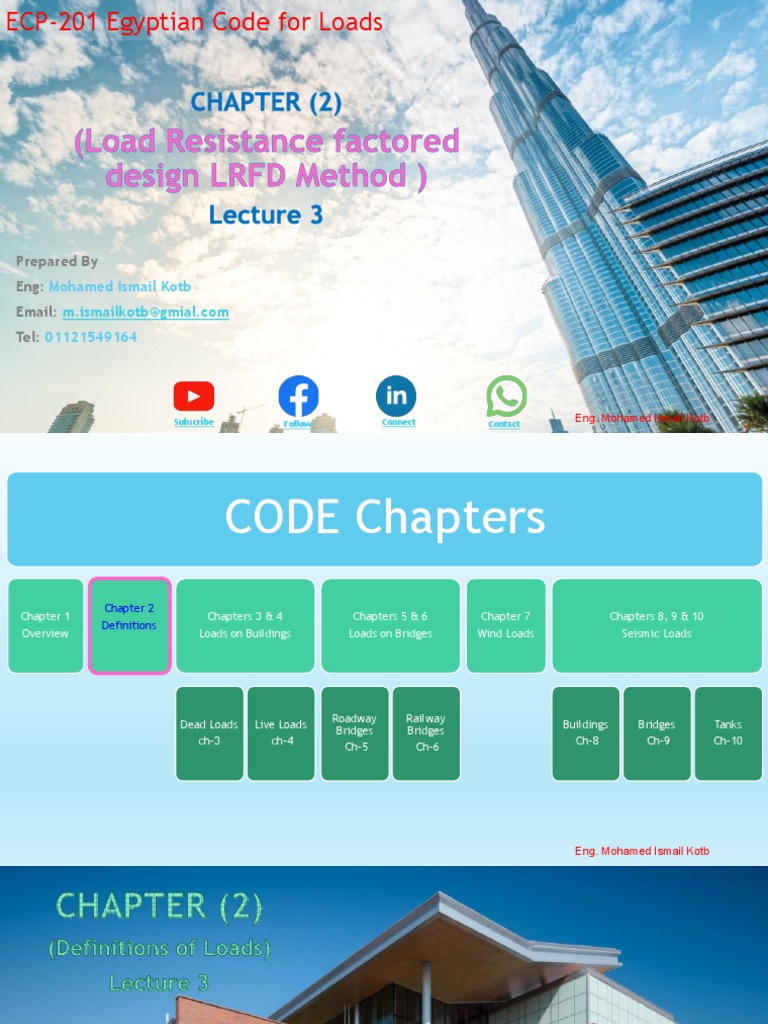 LRFD Load Combination ECP-201 - Ch.2 - شرح الكود المصرى للأحمال ...