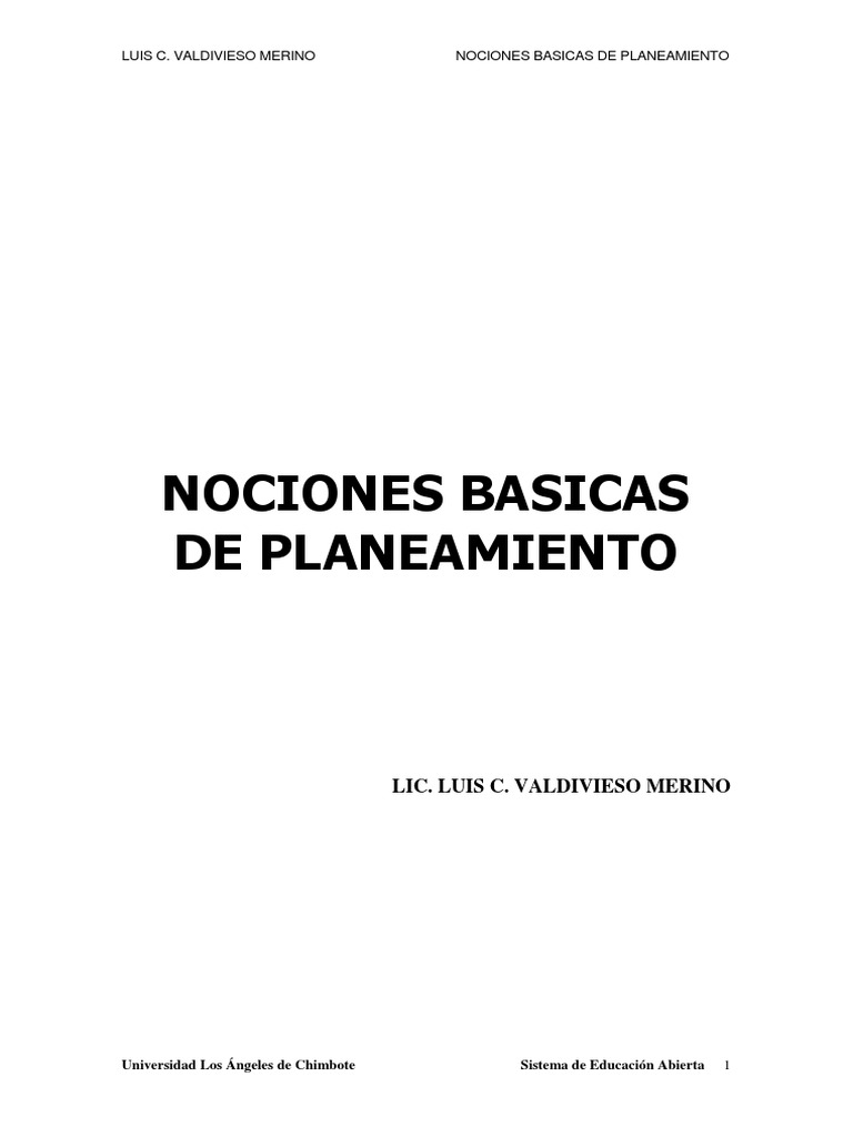 Nociones Basicas de Planeamiento | PDF | Planificación | Planificación estratégica