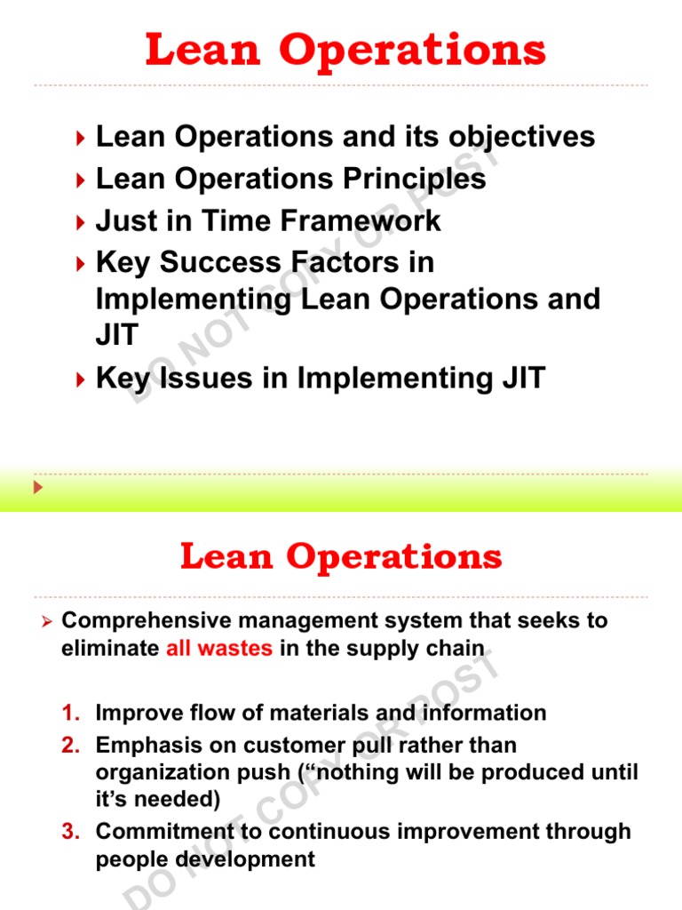 BA 105 PPT 10 LEAN OPERATIONS For Students 1 PDF | PDF | Lean ...