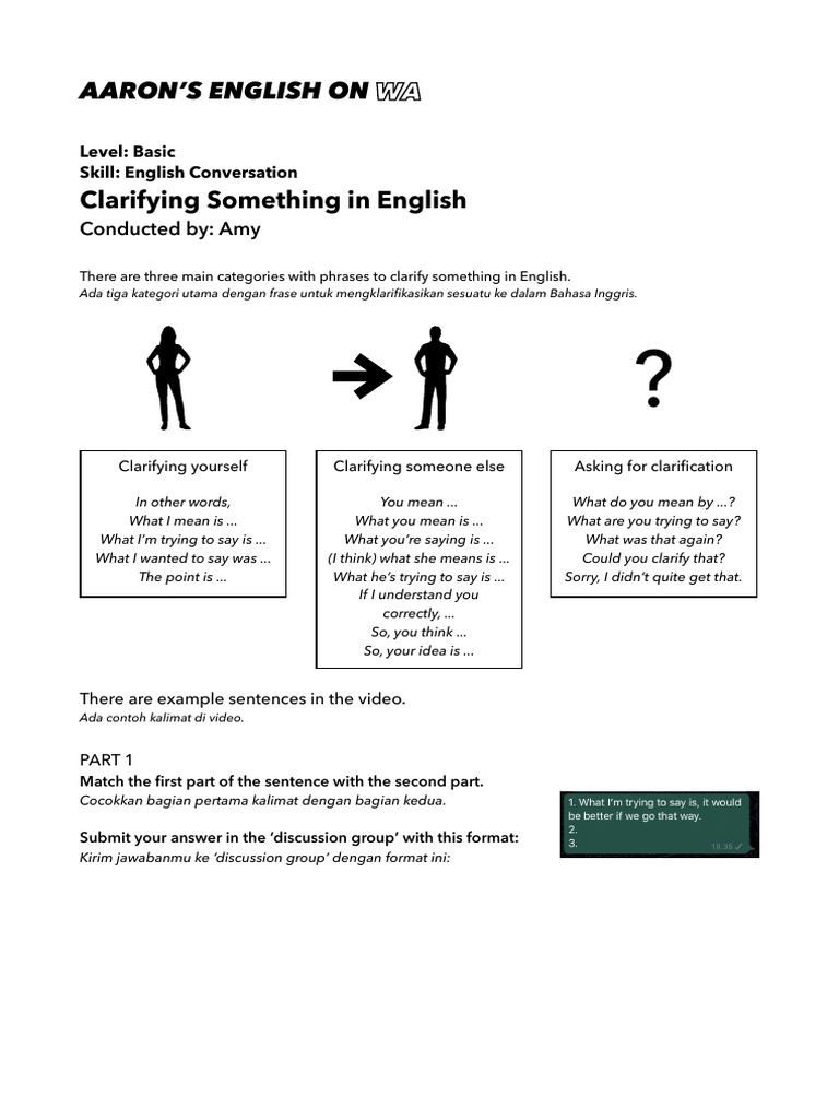 Clarifying Something in English (Part 1) | PDF | Linguistics ...
