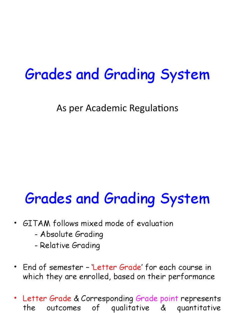 GITAM University Grading Systems Explained | PDF