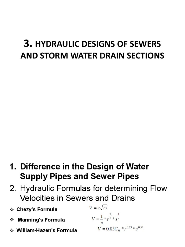 Hydraulic Design Considerations and Structural Requirements for Sewer ...