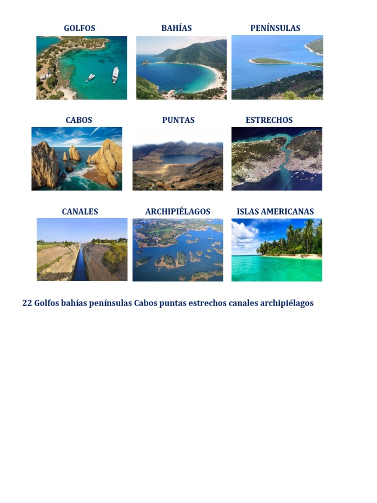 22 Golfos Bahías Penínsulas Cabos Puntas Estrechos Canales ...