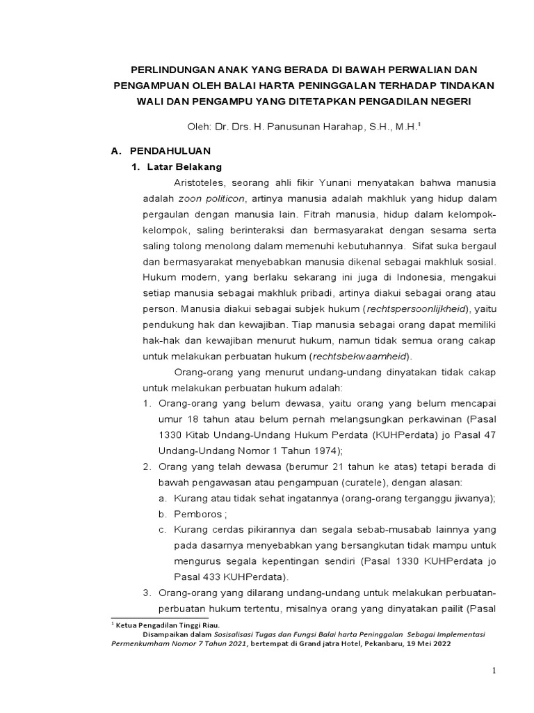 PT - 2-MAKALAH PERWALIAN - BHP 19 Mei 2022 | PDF