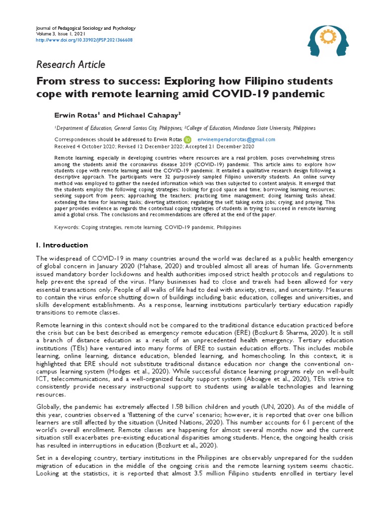 Coping Strategies of Filipino Students | PDF | Survey Methodology ...