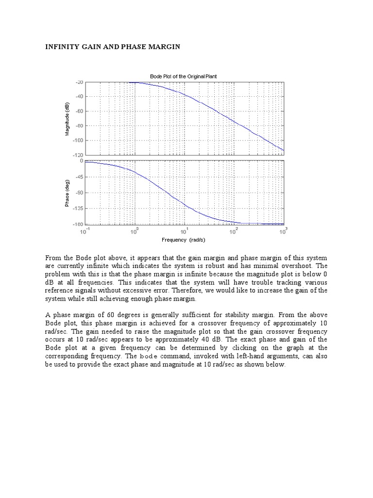 Infinity Gain and Phase Margin | PDF
