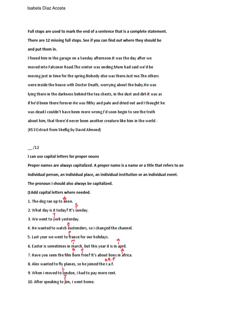 Punctuation Worksheet 10th Grade | PDF | Sentence (Linguistics) | Comma