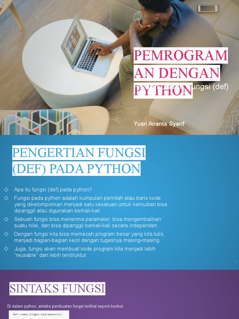 Pemrograman Python Dasar Fungsi (Def) | PDF | Komputer | Teknologi ...