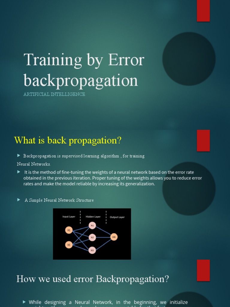 Backpropagation Training Explained | PDF | Artificial Neural Network ...