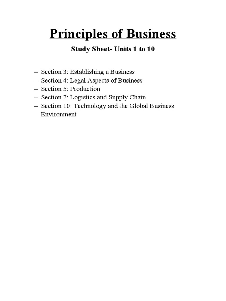 Principles of Business Study Guide | PDF | Entrepreneurship | Loans