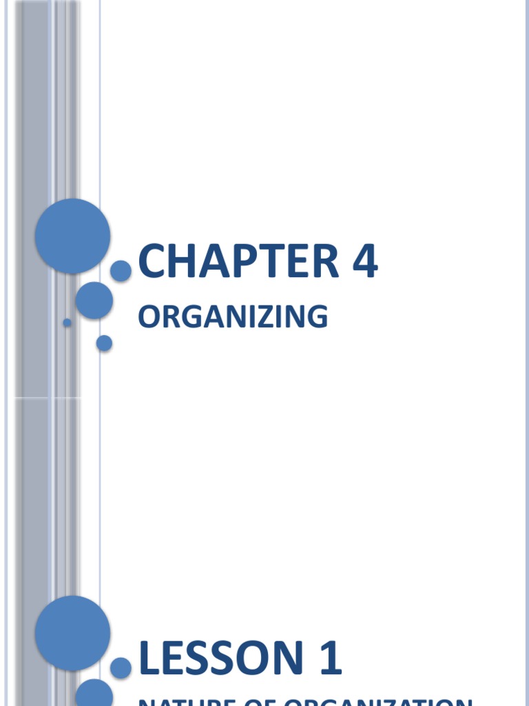 Chapter 4 Organizing - Org. and Mgt. | PDF | Organizational Structure ...