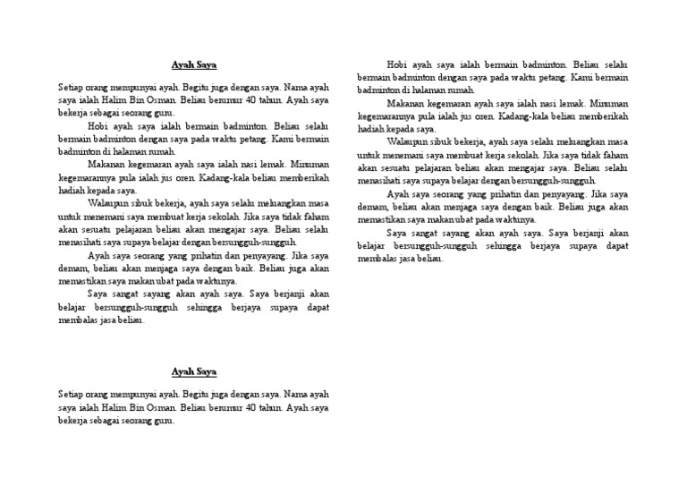 Karangan Ayah Saya Pdf