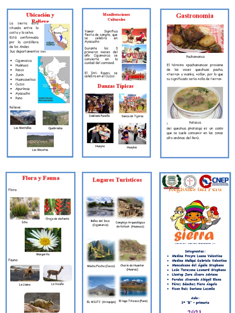 Triptico La Sierra 2021 | PDF | Andes | Perú
