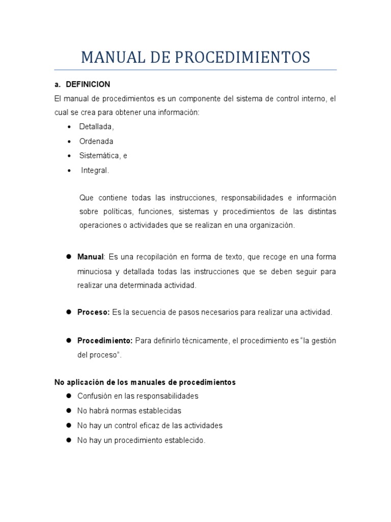 Manual de Procedimientos | PDF | Informática