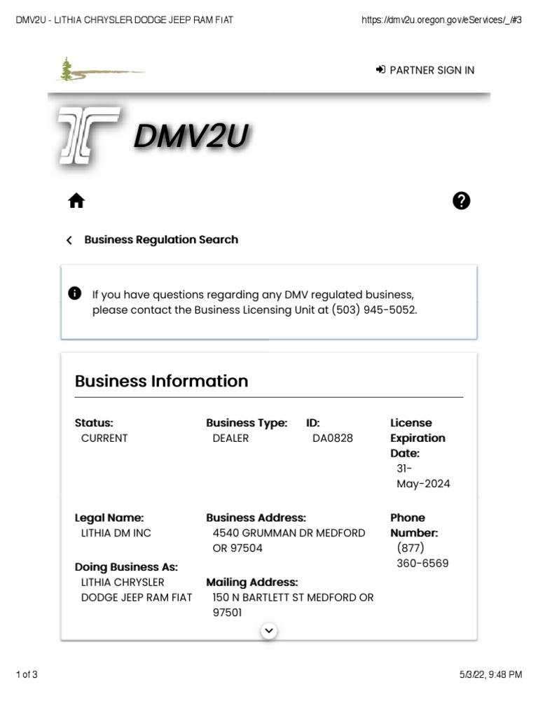 DDM Mvv22Uu: Dmv2U - Lithia Chrysler Dodge Jeep Ram Fiat | PDF ...