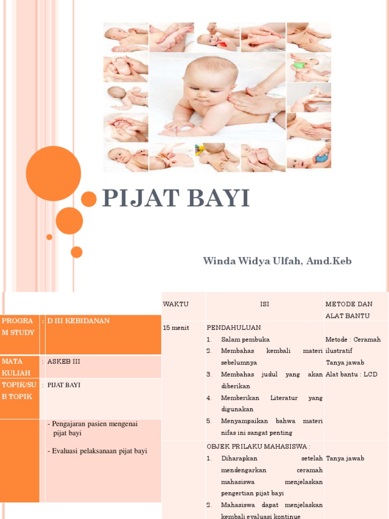 Panduan Pijat Bayi yang Efektif | PDF
