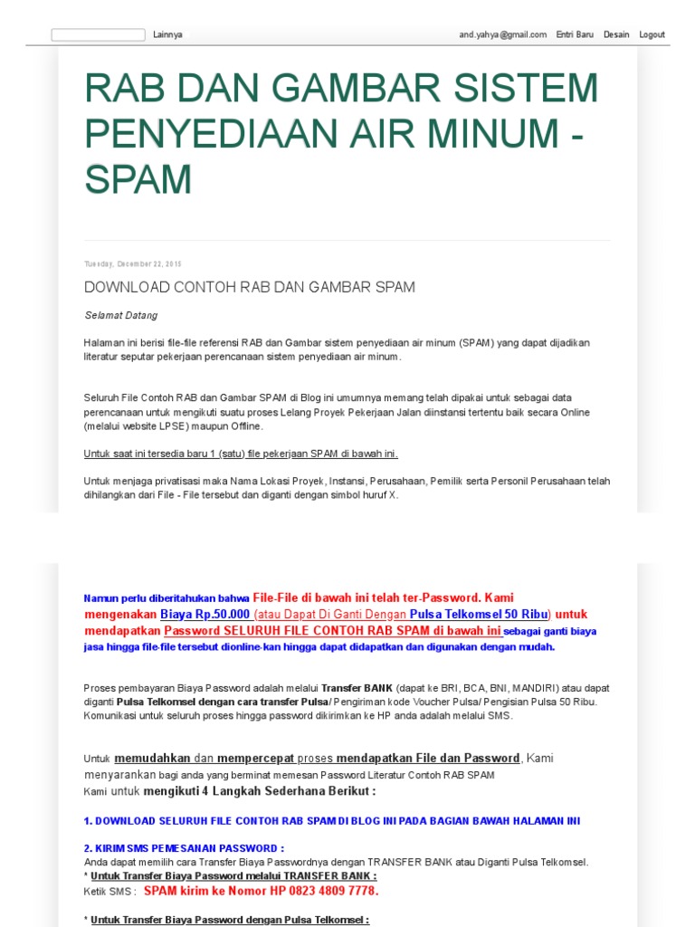Contoh Rab Dan Gambar Spam | PDF