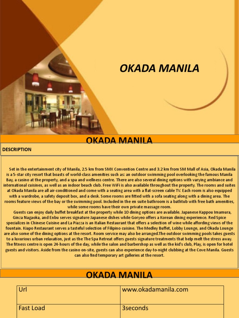 Okada Manila: Luxury Hotel Overview | PDF | Restaurants | Hotel
