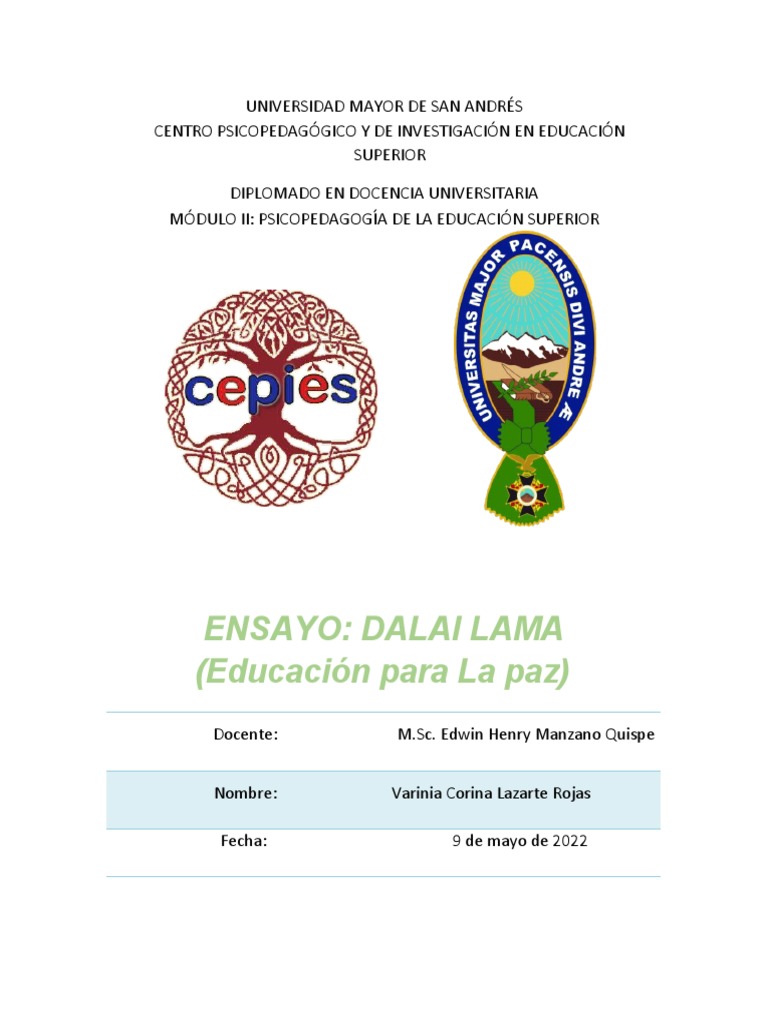 DALAI LAMA Ensayo Ori | PDF | Felicidad | Mente