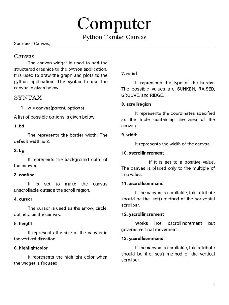 COMP Python Tkinter Canvas Nts2 | PDF | Software Development | Software ...