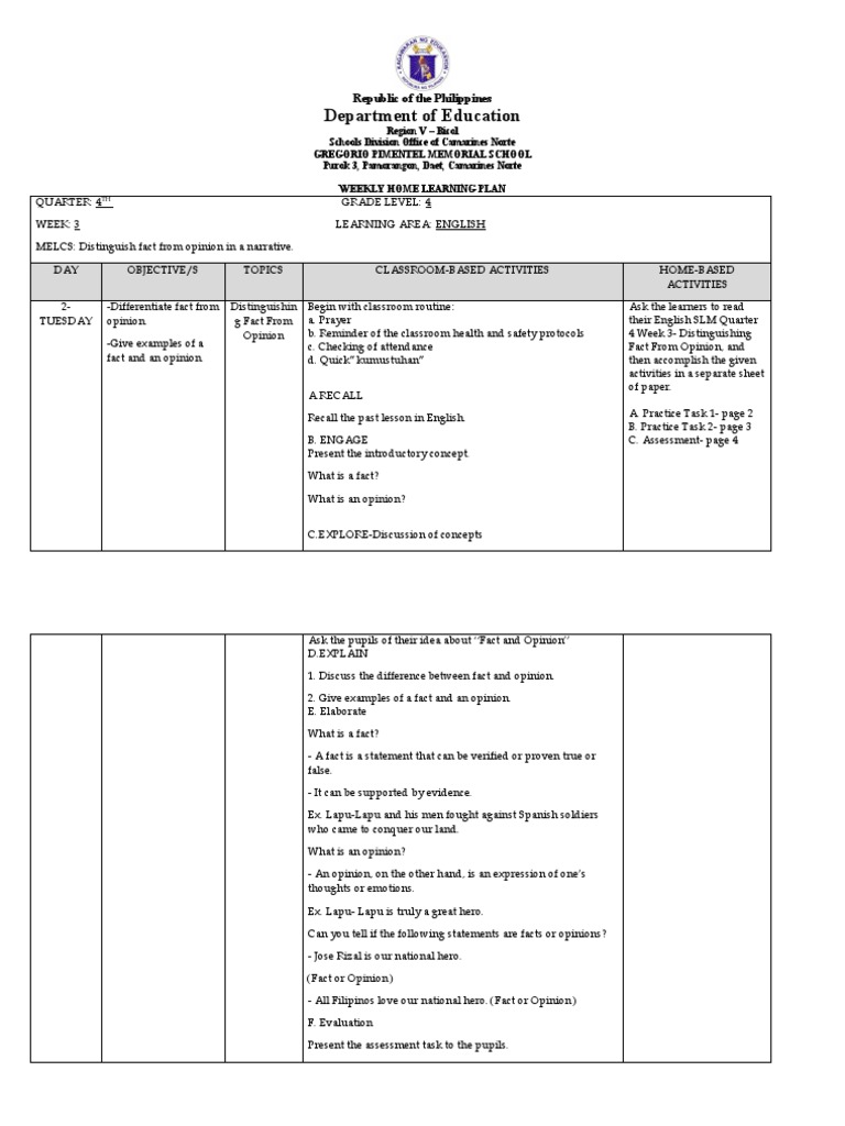 Department of Education: Republic of The Philippines | PDF | Cognition ...