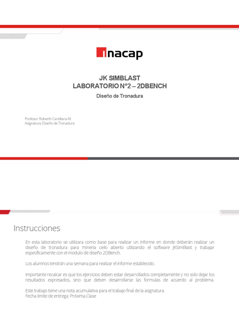 Clase N°2 - Laboratorio - JKSimblast - 2DBench PDF | PDF