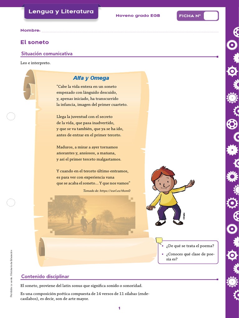 Lengua y Literatura - 9EGB - El Soneto | PDF | Sonetos | Forma poética
