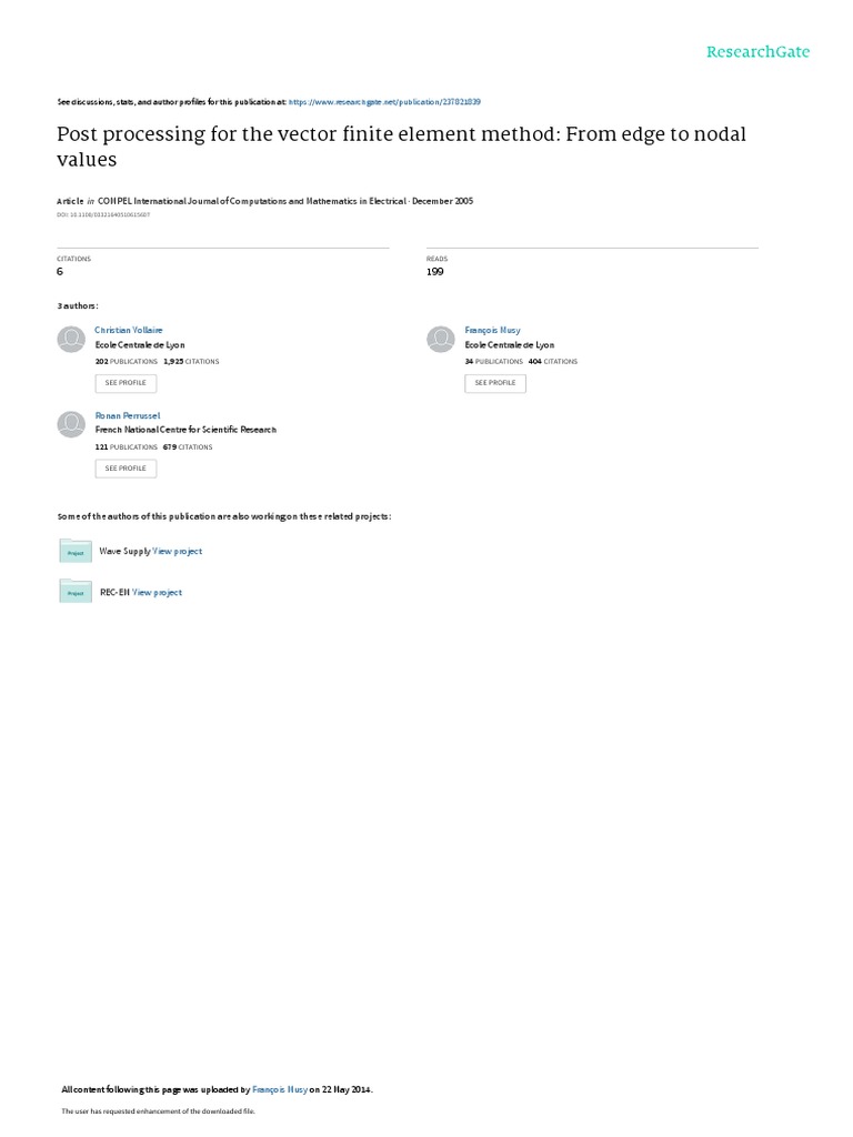 Post Processing For The Vector Finite Element Meth | PDF | Finite Element Method | Vector Space