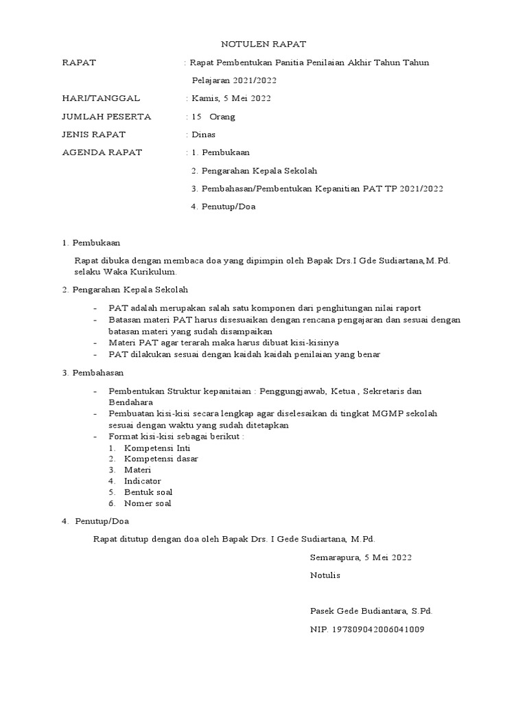 Notulen PAT 20-21 | PDF