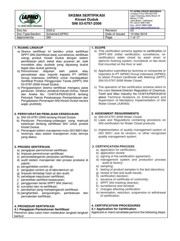 ss5 2 Kloset Duduk Sni 03 0797 r03 | PDF