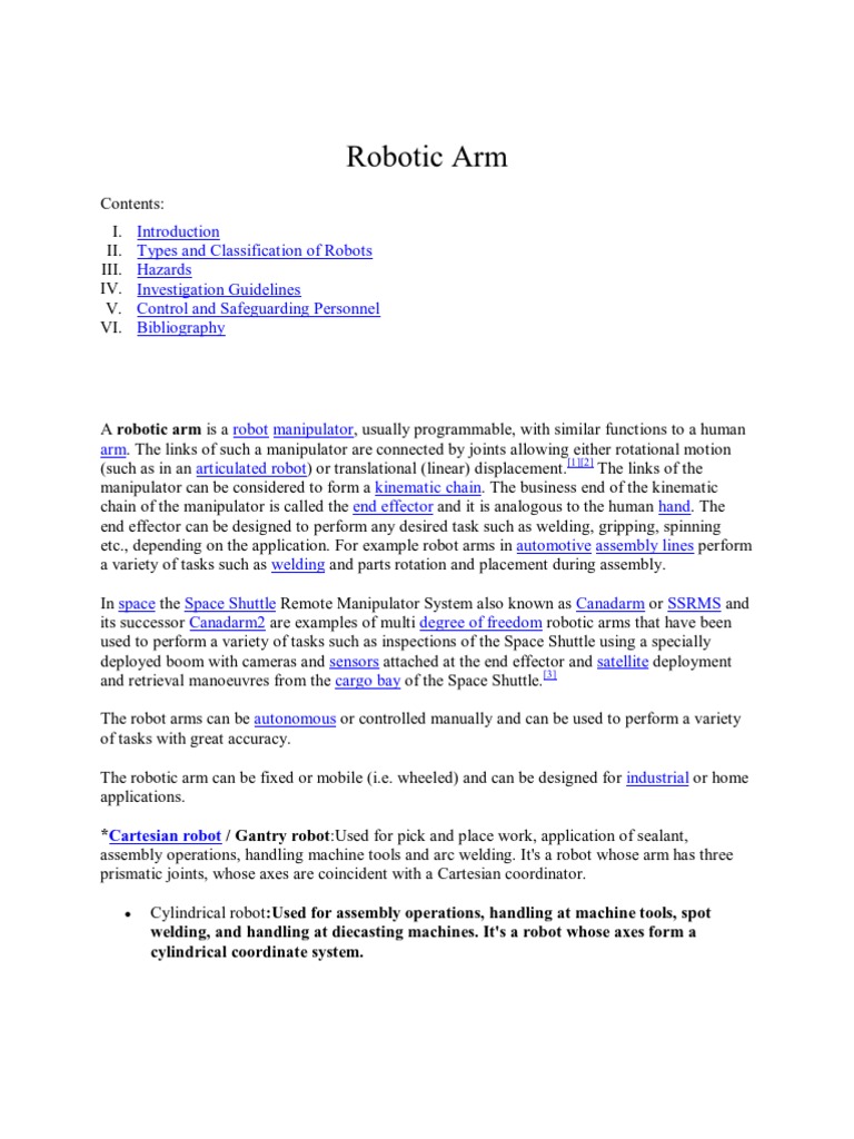 A Comprehensive Guide to Robotic Arm Safety: Classification, Control Methods, Safeguarding ...