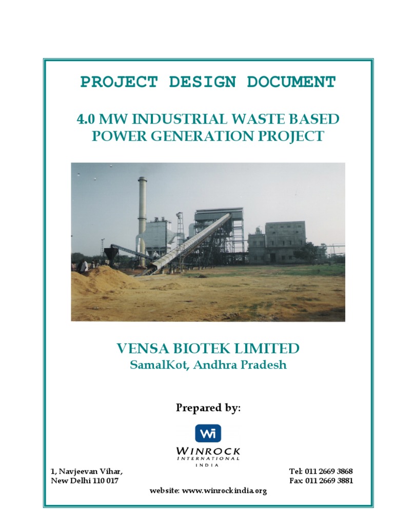 4 MW Biomass Project Report | PDF | Clean Development Mechanism | Biomass