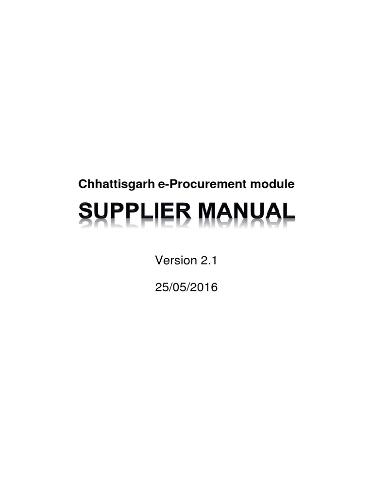 CHiPS Bid Submission Manual English | PDF | Password | Procurement