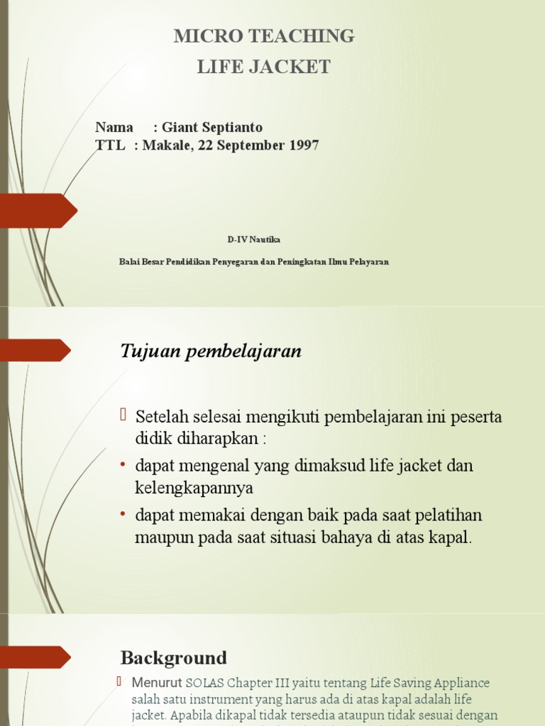 Ignatius Joko Susanto - Life Jacket | PDF