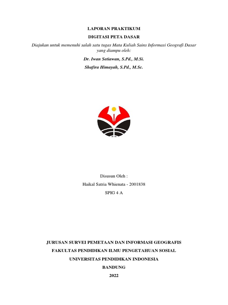 Haikal Satria W - 2001838 - Laporan Praktikum Digitasi Peta | PDF Haikal Satria W - 2001838 - Laporan Praktikum Digitasi Peta | PDF