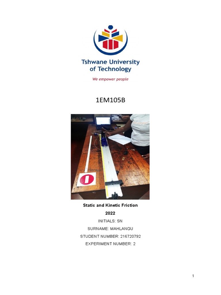 Mechanics Experiment 2 | PDF | Friction | Force